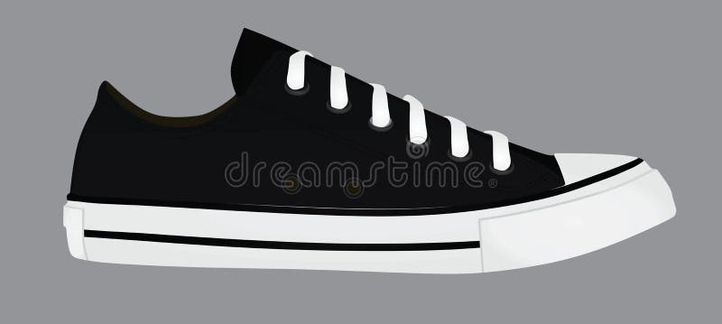 Black Sneaker Shoe, Side View Stock Vector - Illustration of shoes ...