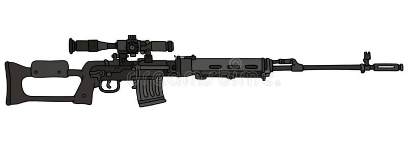Black sniper rifle stock vector. Illustration of hand - 75581786
