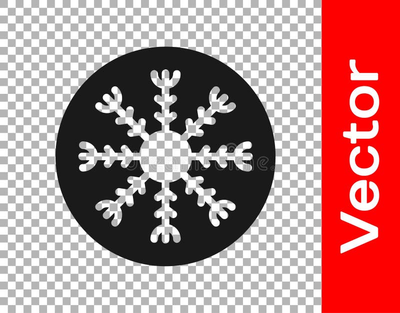 Black Snowflake Icon Isolated on Transparent Background. Vector Stock ...