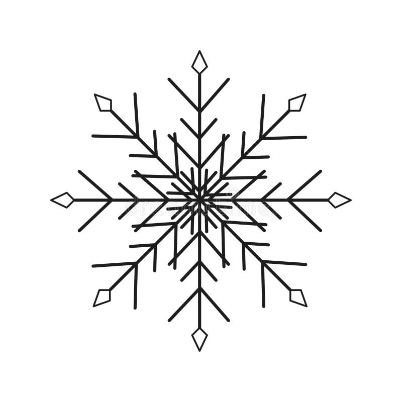 Black Snowflake Made of Geometric Shapes. Vector Illustration of ...