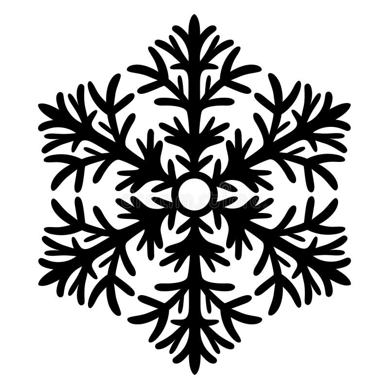 Black Snowflake, Round Ornament. Vector Illustration Stock Illustration ...