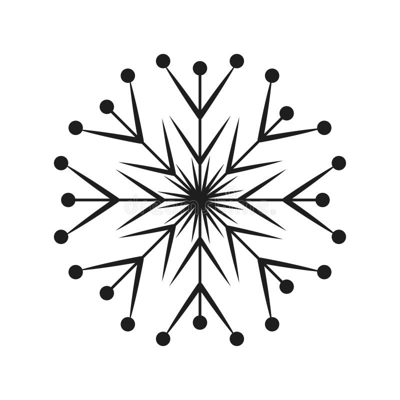 Black Snowflake. Vector Hand Drawn Snowflake Icon, Eps 10 Stock Vector ...