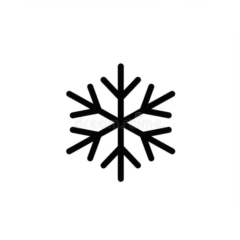 Black Snowflake on White Background Stock Illustration - Illustration ...