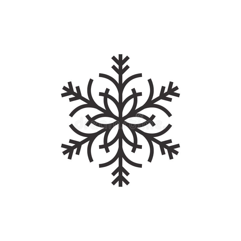 Black Snowflake. Abstract Winter Icon Flat Style. Winter Snowflake Icon ...