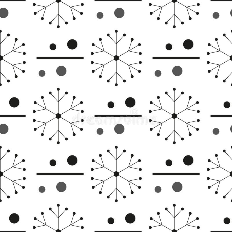 Black Snowflakes Seamless on White Background Eps10 Vector Illustration ...