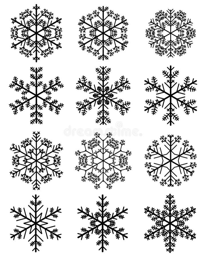 Black snowflakes 2 stock illustration. Illustration of graphic - 62814922
