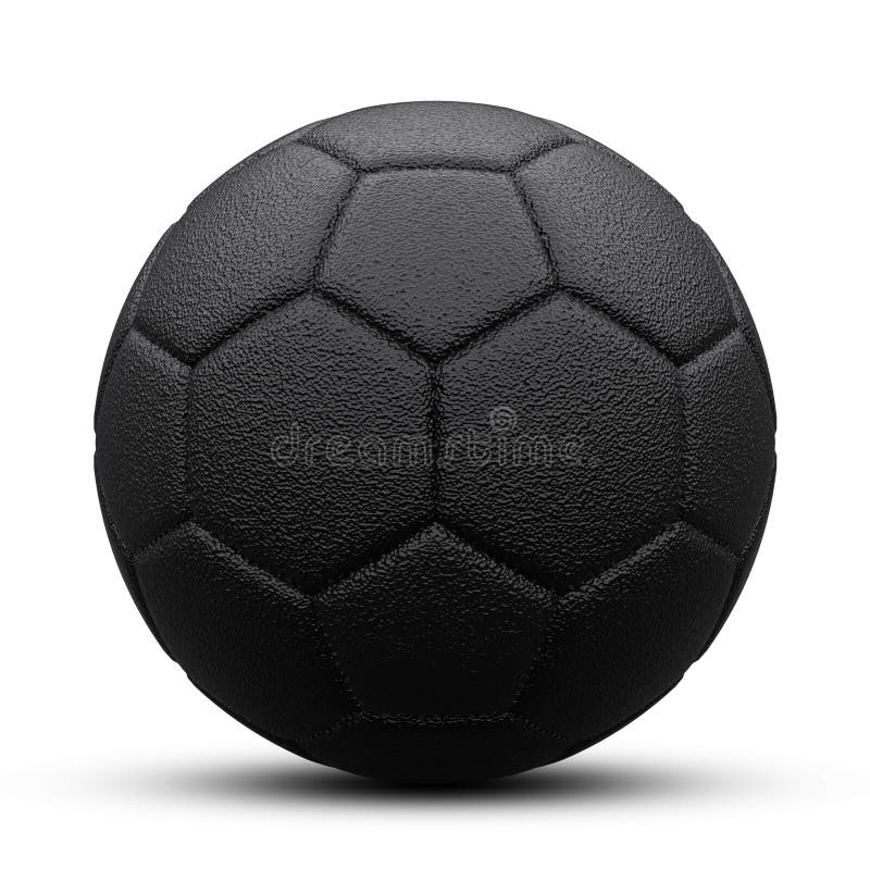 Black Soccer Ball with Shadow. Isolated on White. 3d Render. Stock ...