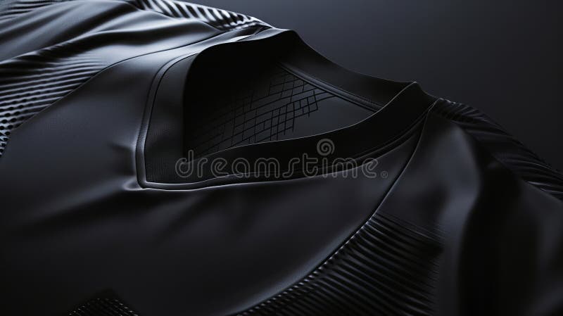 A Black Soccer Jersey with a Shiny Surface Stock Image - Image of shirt ...