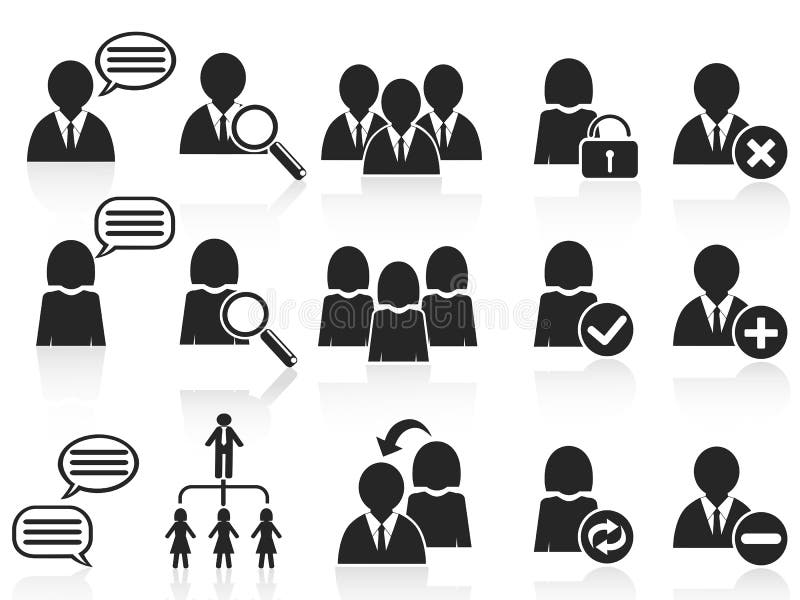 Black Social Symbol People Icons Set Stock Vector - Illustration of ... Black Social Symbol People Icons Set Stock Vector - Illustration of ...