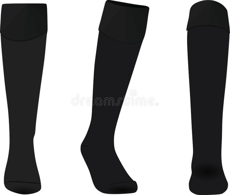 Black Socks, Front, Back and Side View Stock Vector - Illustration of ...