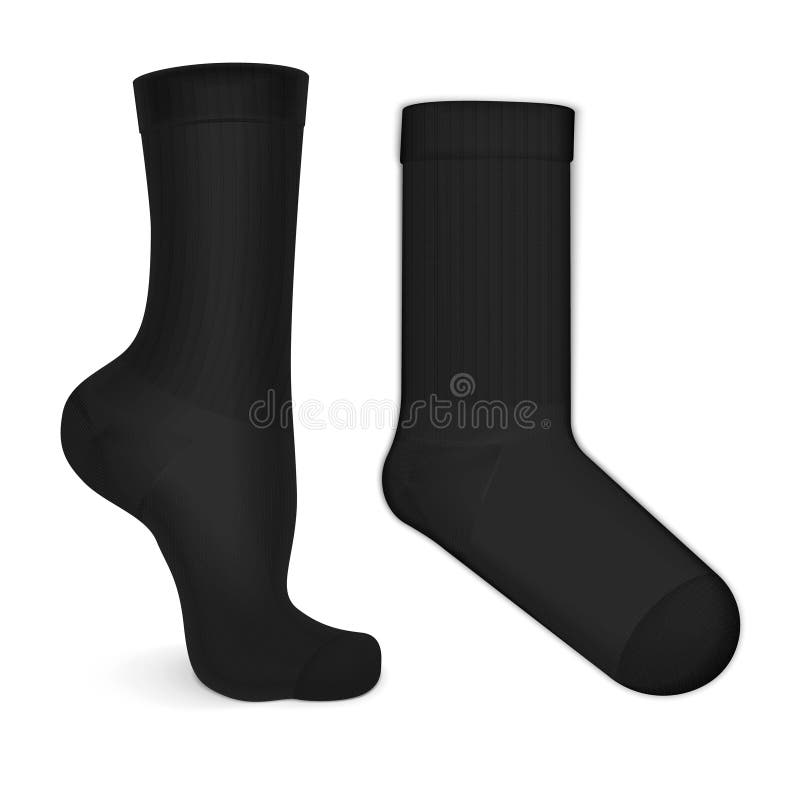 Black Socks Pair Realistic Mockup Stock Vector - Illustration of ...