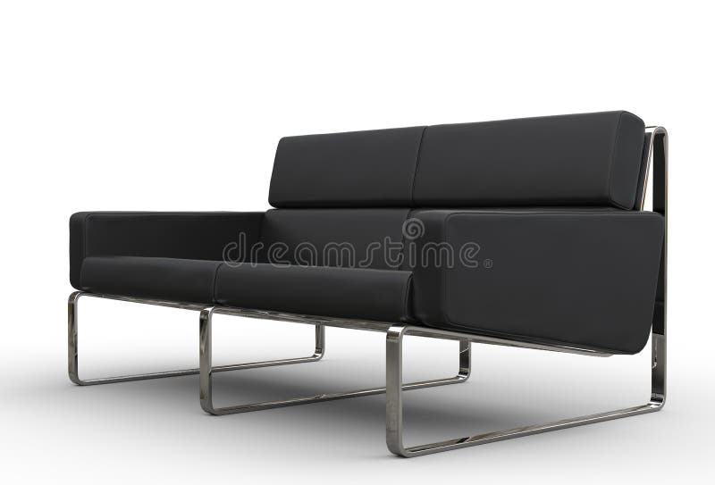 Black Sofa Side View stock illustration. Illustration of couple - 59004898