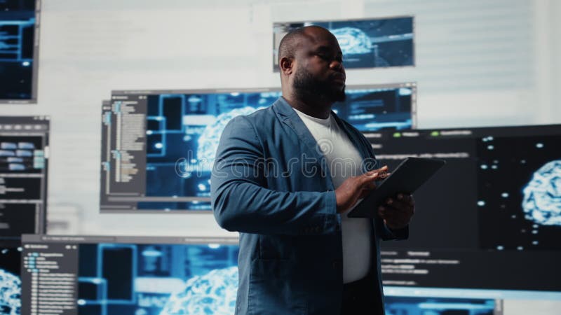 Black Software Expert Focusing on Programming Language for Innovation Stock Footage - Video of ...