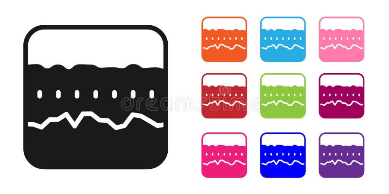 Set Soil Ground Layers Icon Isolated on White and Green, Black ...