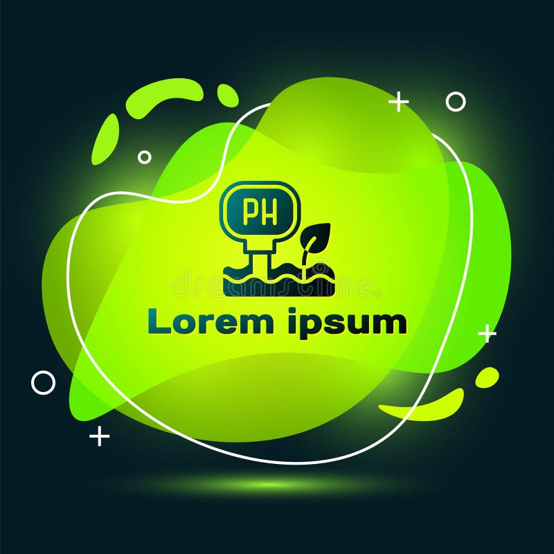 Black Soil Ph Testing Icon Isolated on Black Background. PH Earth Test ...