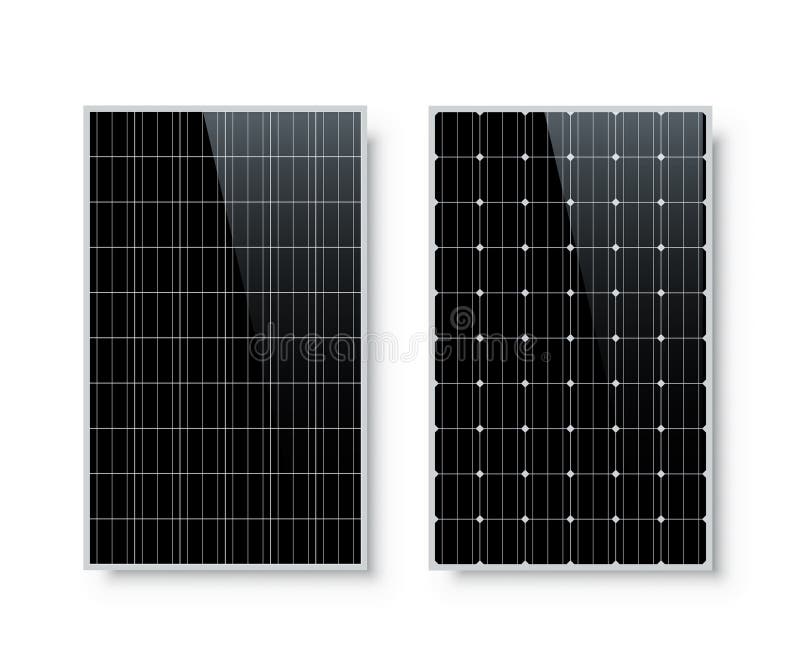 Black Solar Panel Texture Vector Illustration Set. Abstract System from ...