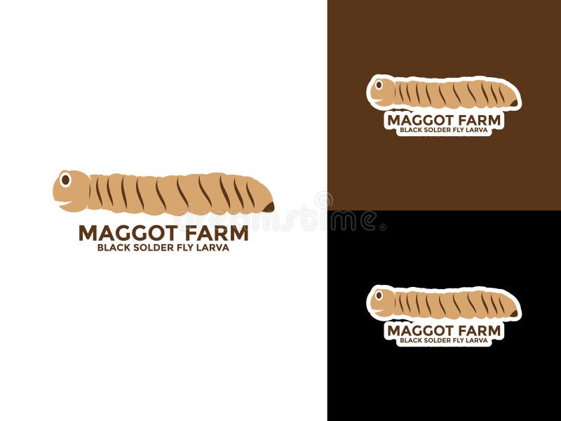 Black Solder Fly Larva Farm Logo Vector, Maggot Farm , Larvae Farm Logo ...