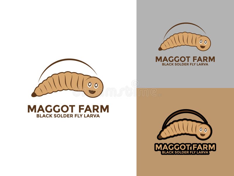 Black Solder Fly Larva Farm Logo Vector, Maggot Farm , Larvae Farm Logo ...