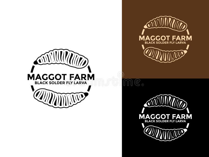 Black Solder Fly Larva Farm Logo Vector, Maggot Farm , Larvae Farm Logo ...
