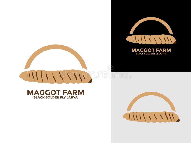 Black Solder Fly Larva Farm Logo Vector, Maggot Farm , Larvae Farm Logo ...