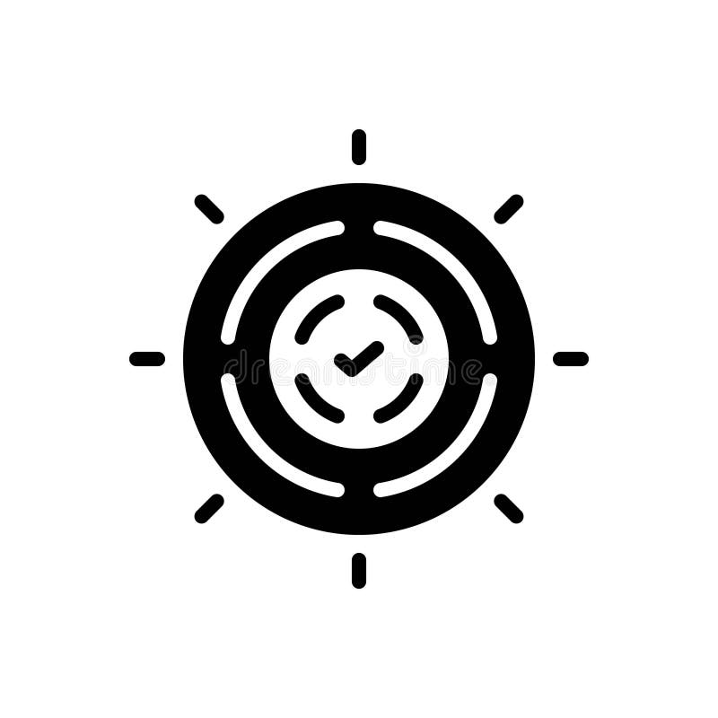Black Solid Icon for Accurate, Target and Focus Stock Illustration ...
