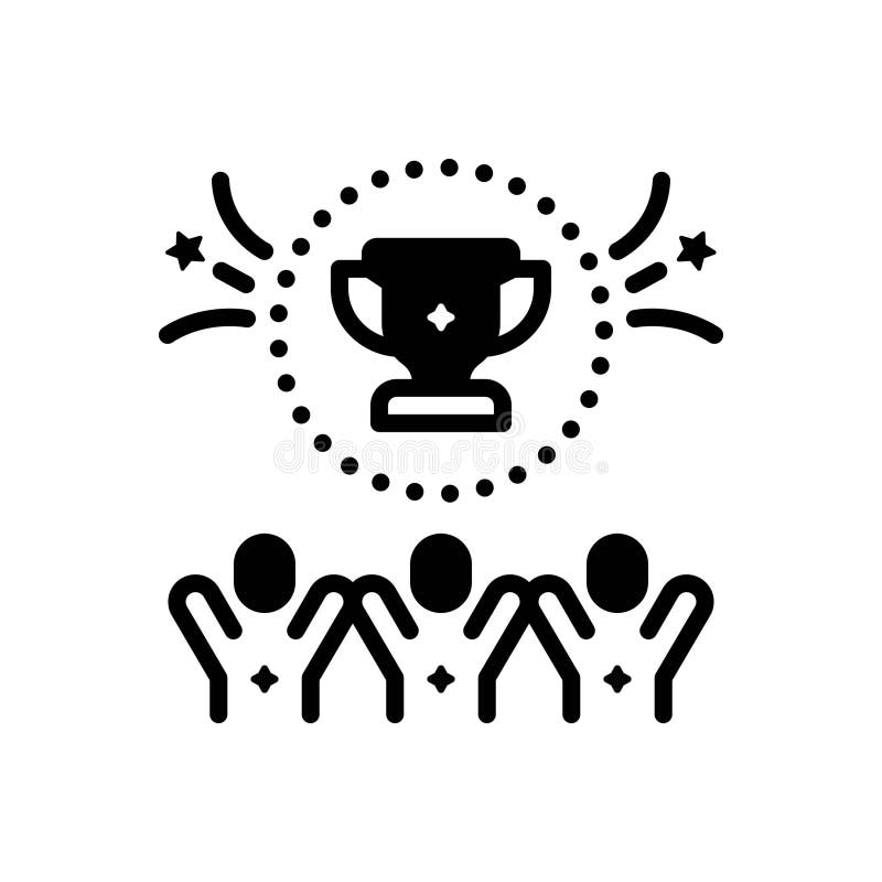 Black Solid Icon for Achievement, Accomplishment and Trophy Stock ...