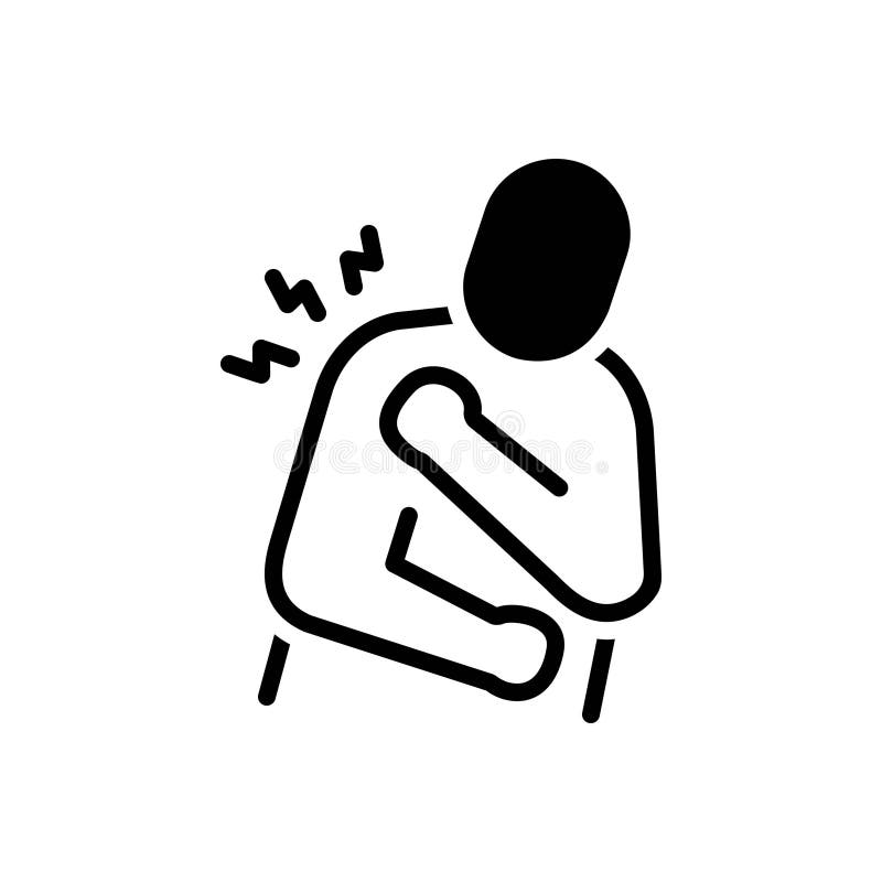 Black Solid Icon for Acute, Pain and Shoulder Stock Illustration ...