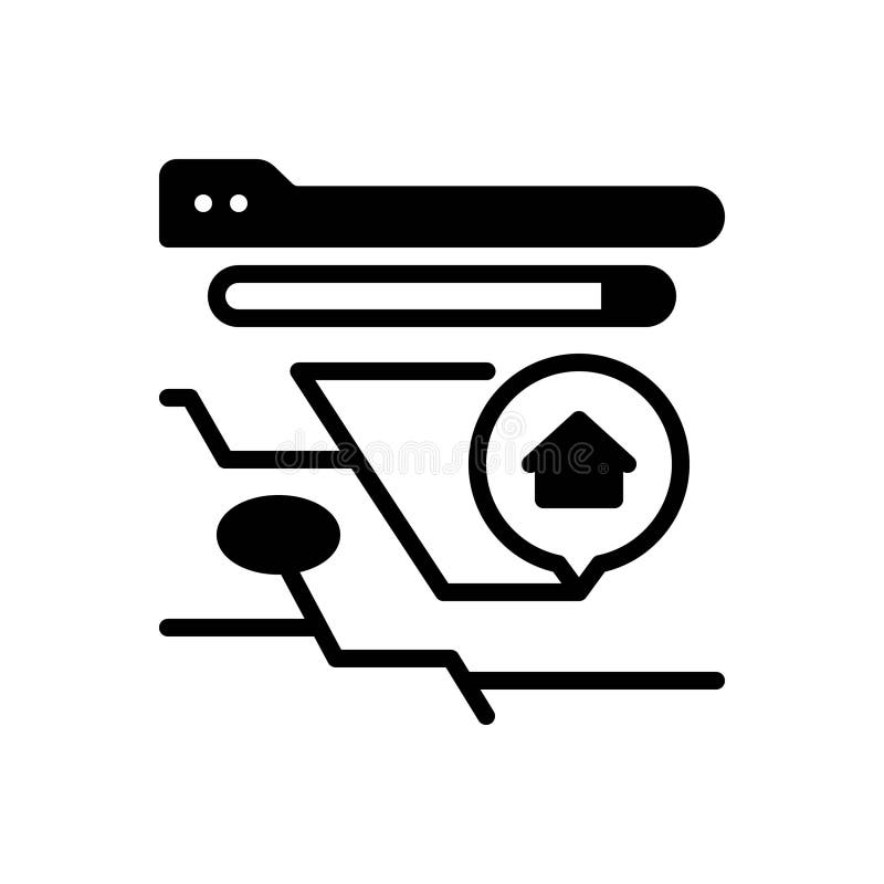 Home Direction Glyph Icon, Map and Location Icon Stock Vector ...