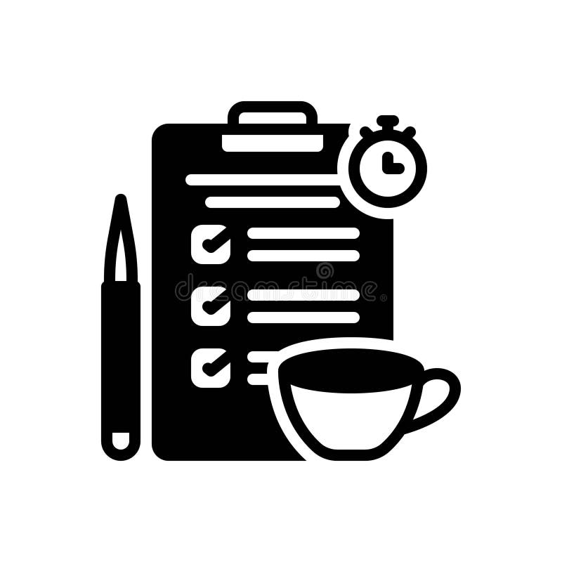 Black Solid Icon for Agenda, Order Paper and Docket Stock Vector ...