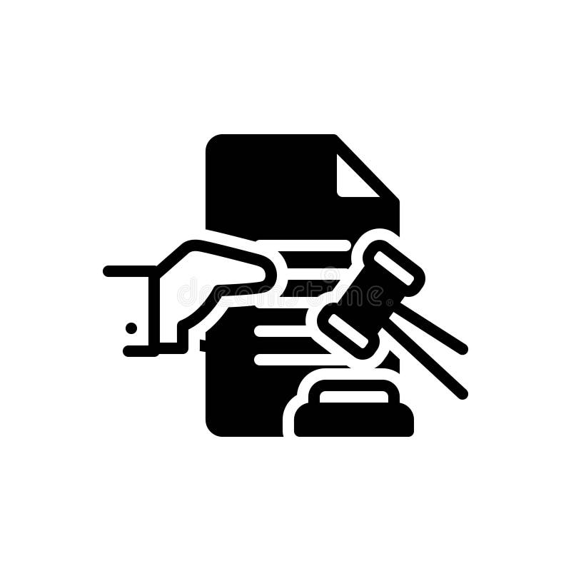 Black Solid Icon for Appeals, Request and Law Stock Illustration ...