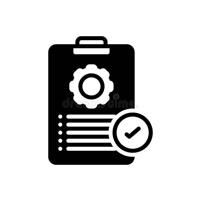 Black Solid Icon for Approve, Accepting and Form Stock Vector ...