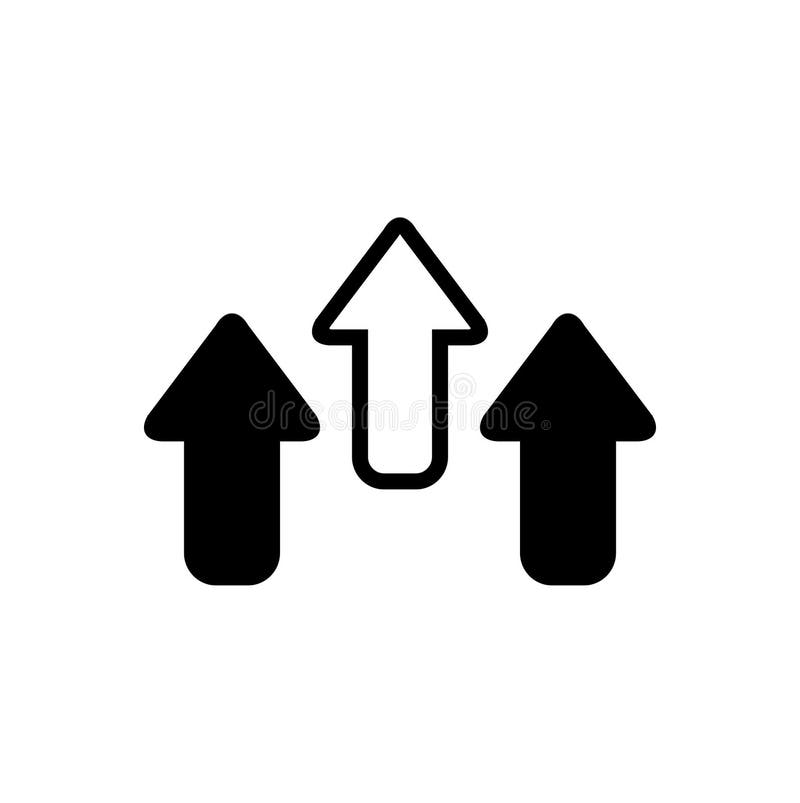Black Solid Icon for Arrow, Grow and Direction Stock Vector ...