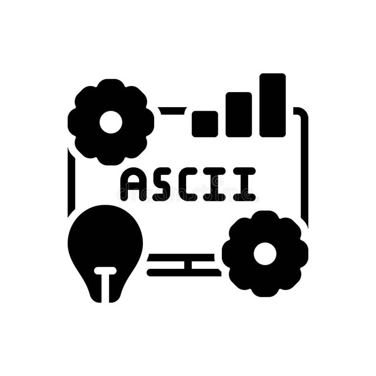 Black Solid Icon for Ascii, Standard and Acronym Stock Vector ...