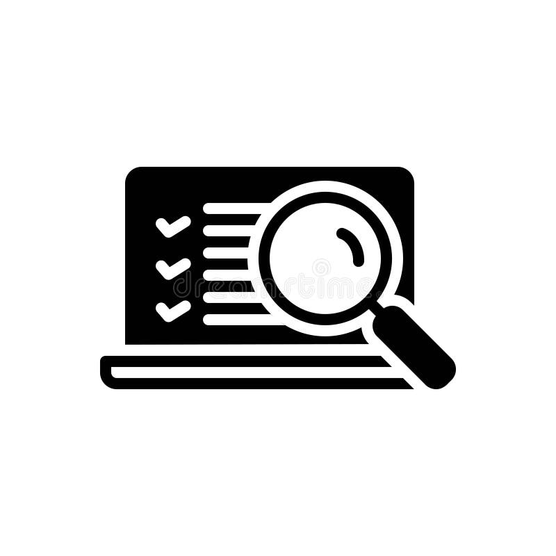 Black Solid Icon for Assess, Magnify and Glass Stock Vector ...