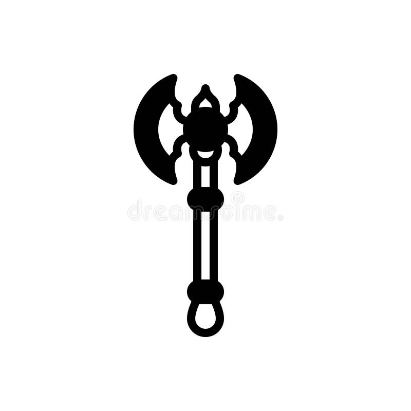 Black Solid Icon for Axes, Weaponry and Pole Stock Illustration - Illustration of weapon, logo ...