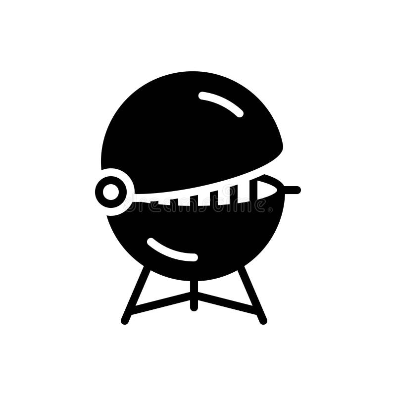 Black Solid Icon for Barbecue, Fire and Picnic Stock Illustration ...