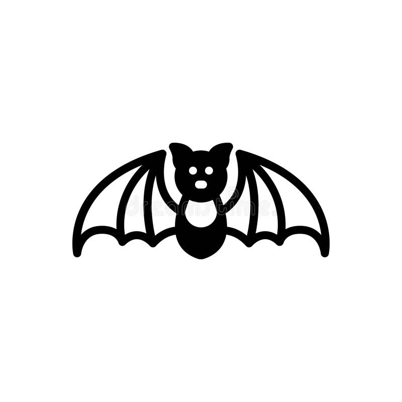 Black Solid Icon for Bat, Halloween and Midnight Stock Vector ...