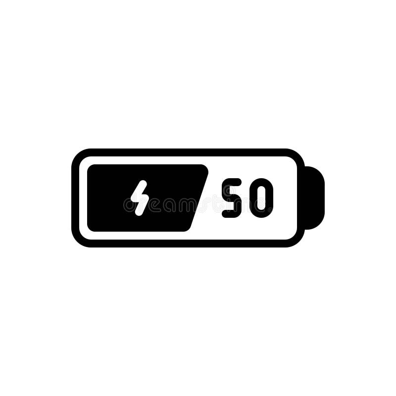 Black Solid Icon for Battery, Electricity and Voltage Stock Vector ...