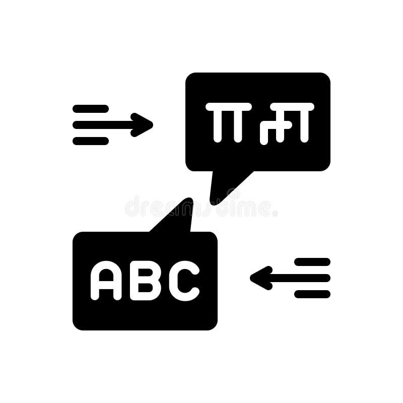 Black Solid Icon for Bilingual, Language and Script Stock Vector ...
