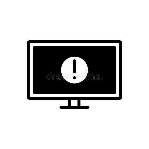 Black Solid Icon for Bluescreen, Error and Monitor Stock Vector ...