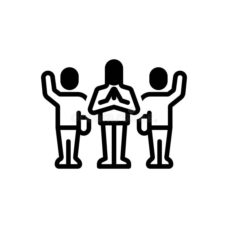 Black Solid Icon for Campaign, Sledding and Rally Stock Illustration ...