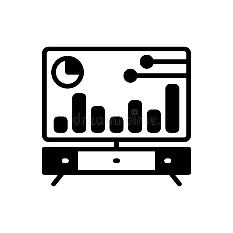 Black Solid Icon for Chart, Bar Graph and Computer Stock Vector - Illustration of logo, analysis ...