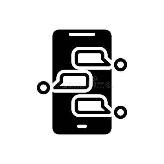 Black Solid Icon for Chat, Message and Converstaion Stock Vector ...