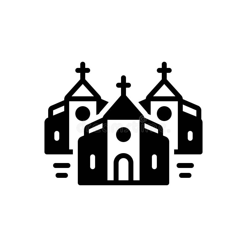 Black Solid Icon for Churches, Catholic and Religious Stock Vector ...