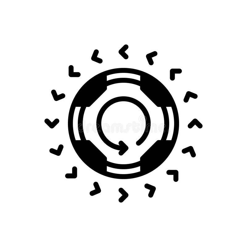 Black Solid Icon for Circular, Round and Circuit Stock Vector ...