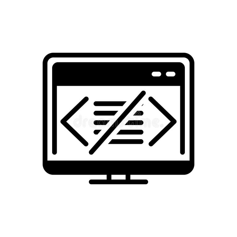 Black Solid Icon for Coding, Software and Website Stock Vector ...