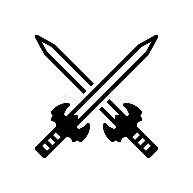 Black Solid Icon for Combat, Sword and Broadsword Stock Vector ...