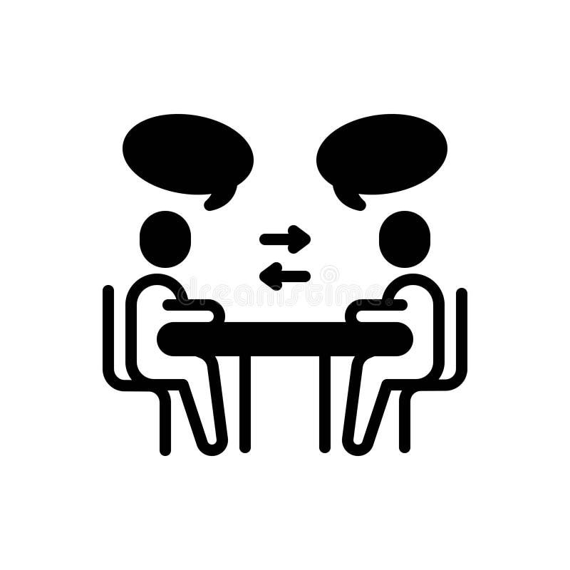 Black Solid Icon for Communication, Talking and Debate Stock ...