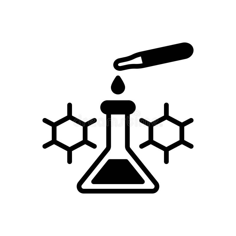Black Solid Icon for Compound, Amalgamation and Chemistry Stock Vector ...