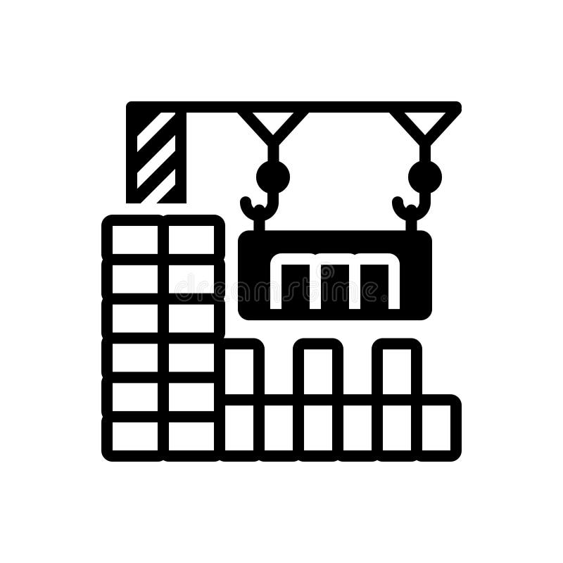 Black Solid Icon for Construction, Crane and Machine Stock Vector ...